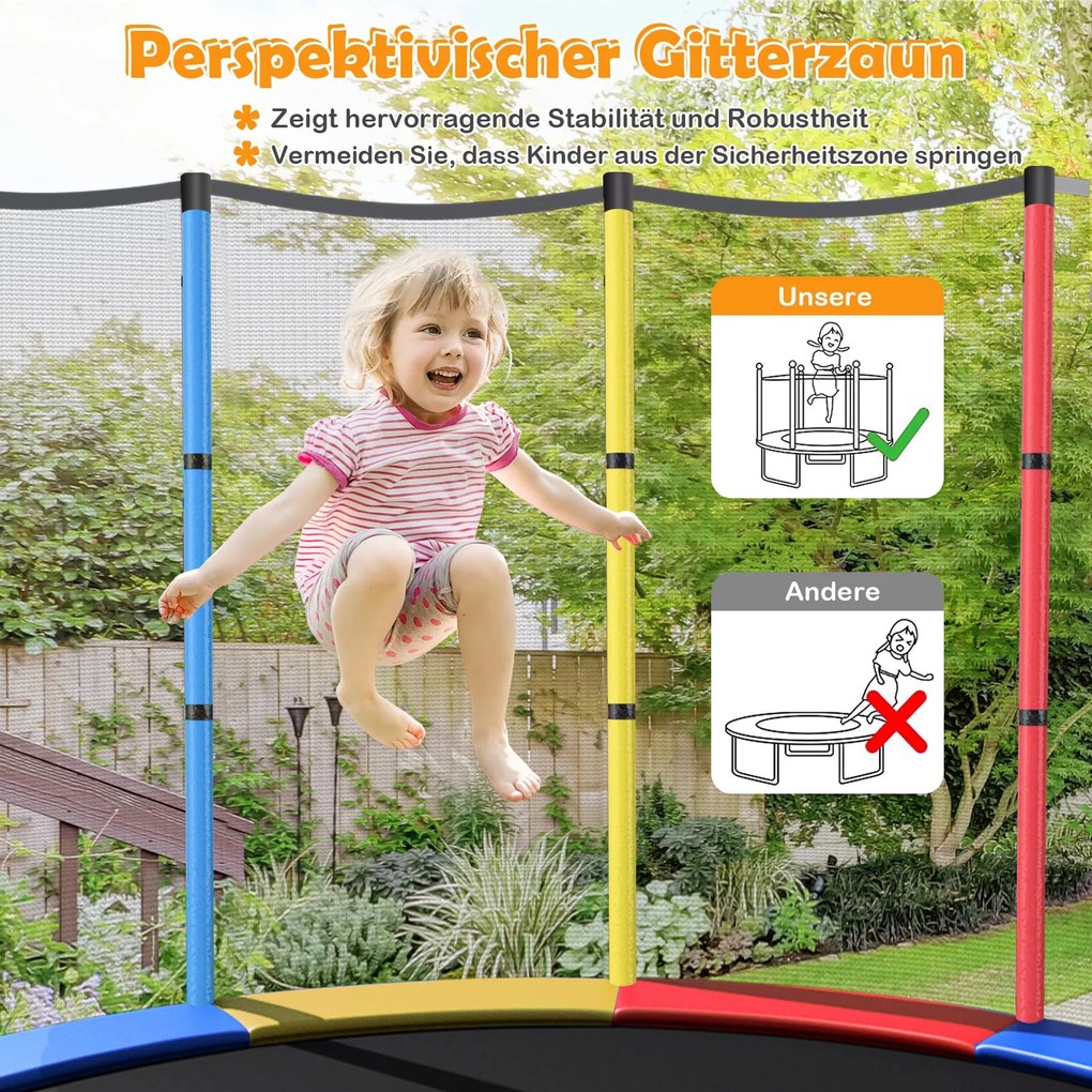 Costway Zahradní trampolína Ø165 cm s ochrannou sítí trampolína do 135 KG