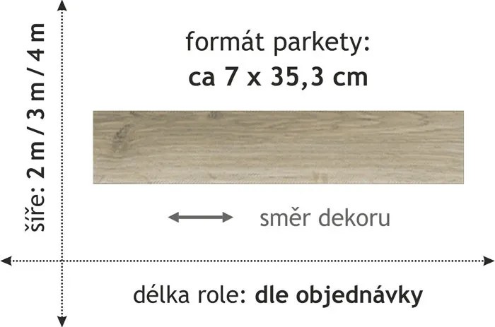 Beaulieu International Group, PVC podlaha - lino Master X 2969, na míru, šíře 2m, hnědá, bez podkladu, chodba / předsíň