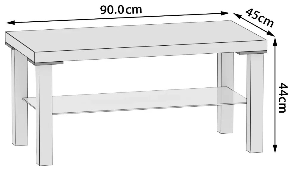 Konferenční stolek Belini šedý antracit Glamour Wood Imperium Belini 2 IMP SK1/0/W/GW/0/0