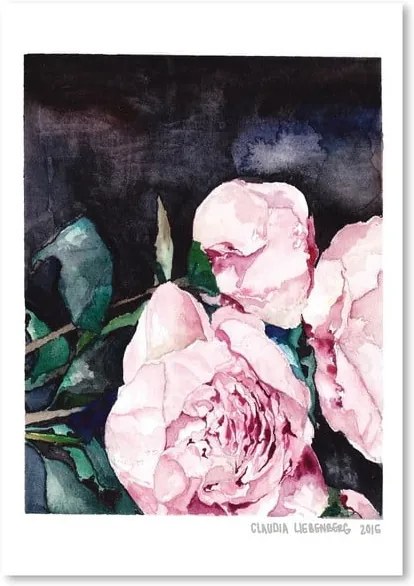 Plakát Americanflat Blooms on Black I by Claudia Libenberg, 30 x 42 cm