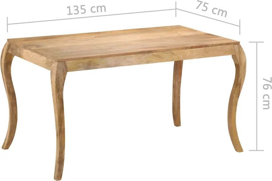 Jídelní stůl 135 x 75 x 76 cm masivní mangovníkové dřevo 247114
