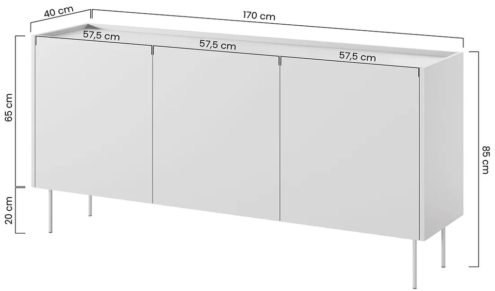 Komoda Desin 170 cm - kašmírová / dub nagano