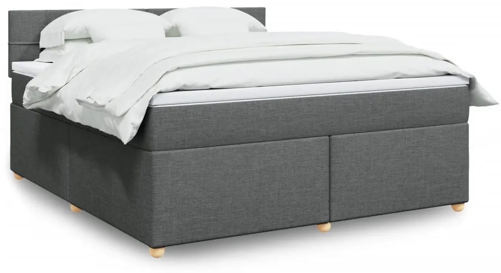 Box spring postel s matrací tmavě šedá 180x200 cm textil 3286760