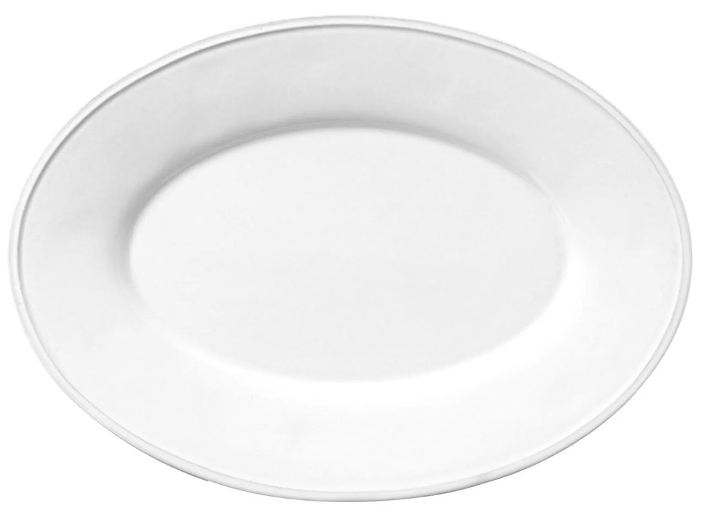 CÔTÉ TABLE Oválný talíř Constance White, bílá barva, keramika