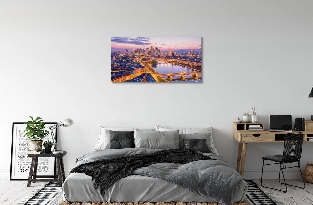 Obrazy na plátně Berlín noční panorama 120x60 cm