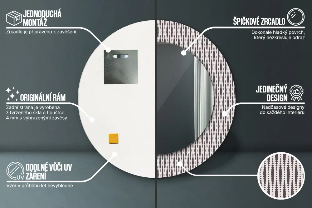 Kulaté dekorativní zrcadlo Geometrický tečka fi 50 cm