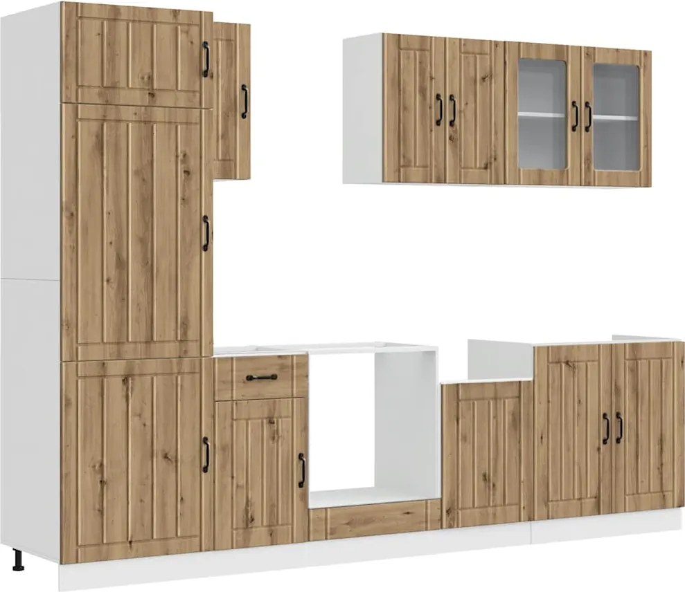 8dílná sada kuchyňských skříněk "Kalmar" dub artisan kompozit 3314810
