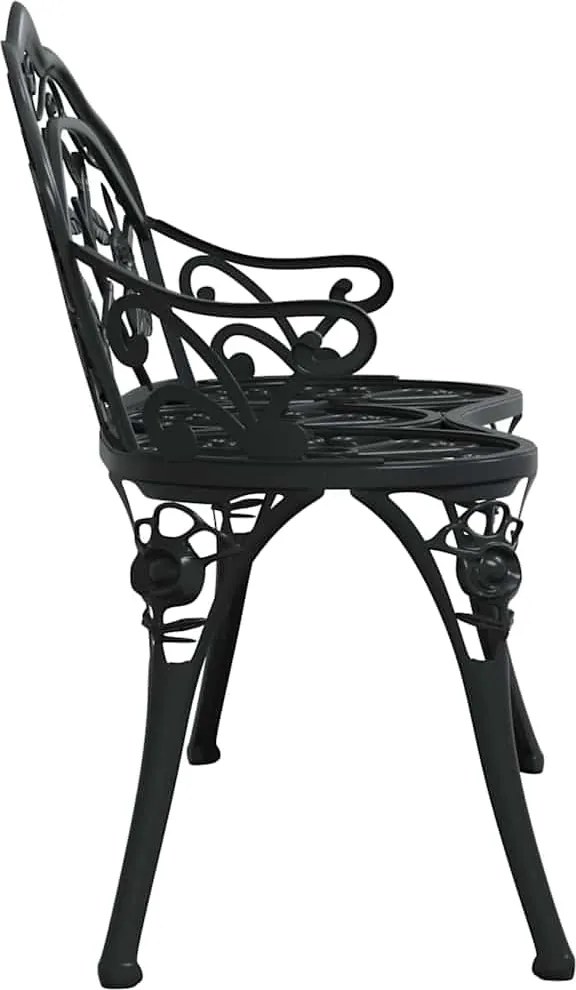 Zahradní lavice 100 cm litý hliník černá 317740
