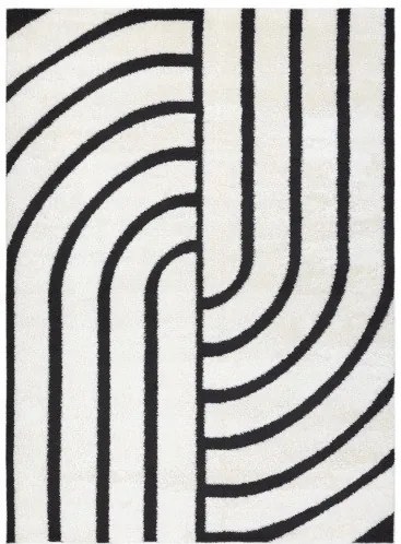 Dywany Łuszczów, Kusový koberec Mode 8631 geometric cream/black, 120x170, černobílá, kancelář