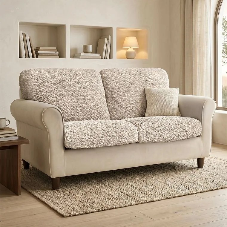 Bielastické potahy MODULO béžové  opěrný polštář S (60-90 cm x 50-80 cm)
