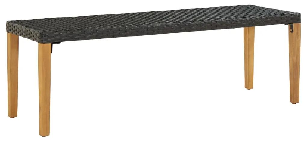 vidaXL Zahradní lavice 80 cm polyratan černá
