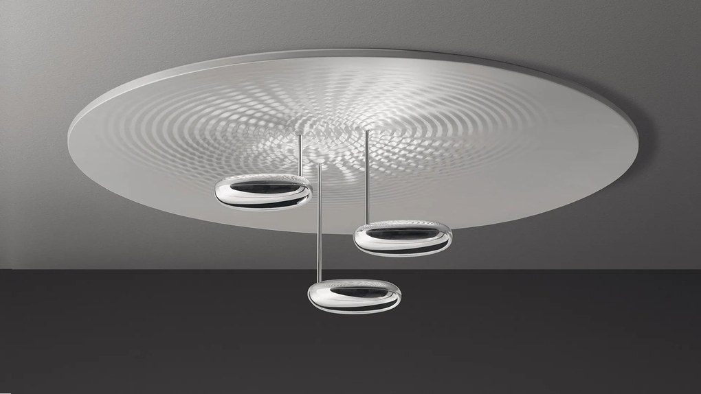 Artemide 1474110A Droplet, designové stropní svítidlo, 3x29W LED 3000K stmívatelné, chrom-hliník, prům. 110cm