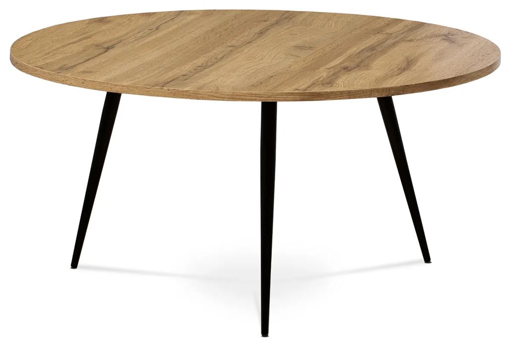 Konferenční stolek JANA, divoký dub/kov, pr.80cm