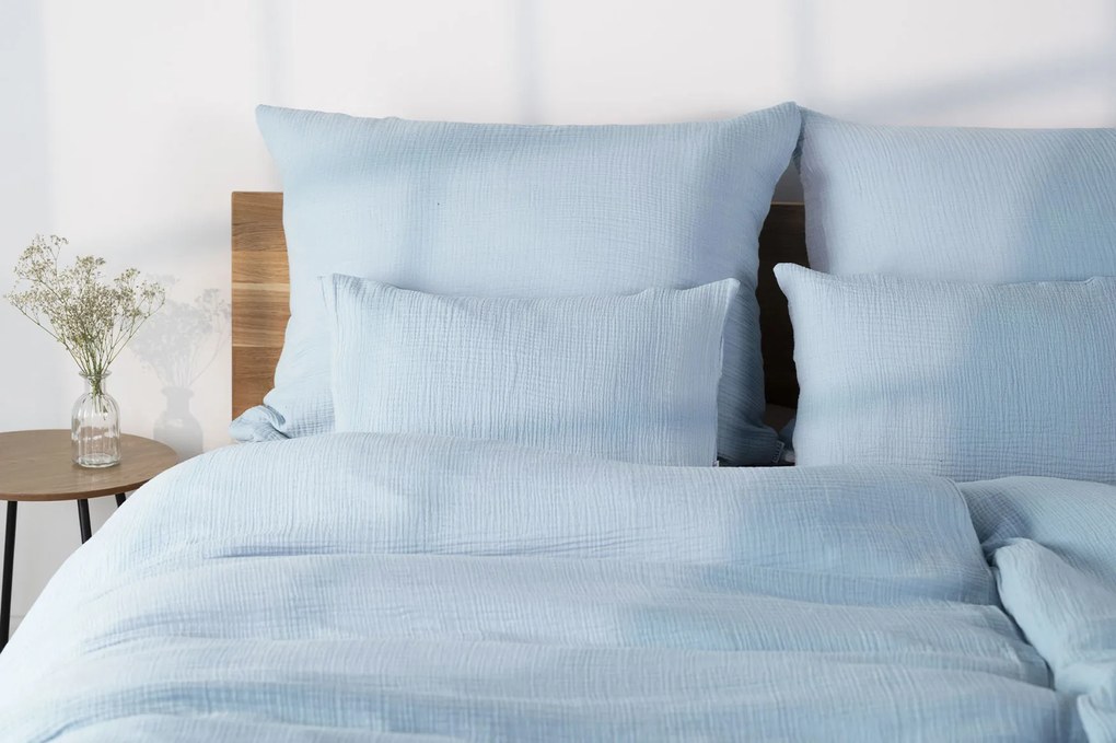 Celoroční mušelínové povlečení Ice Blue - GOTS Velikost: atypický 240 x 220 + 2 x 70 x 90