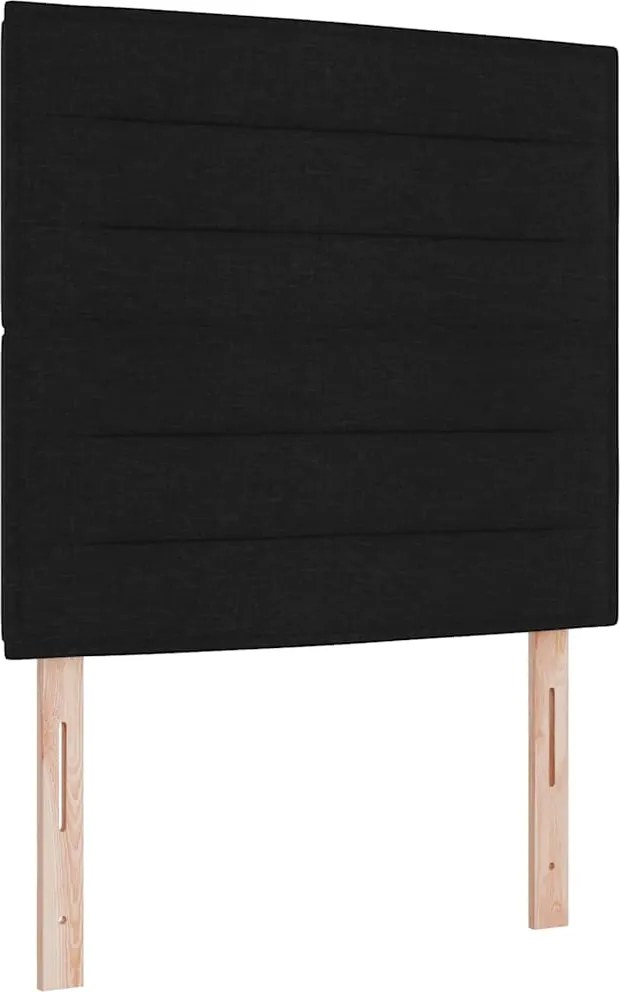 Postel s boxspringem s matrací s čelo Černá 90 x 190 cm textil 3339275