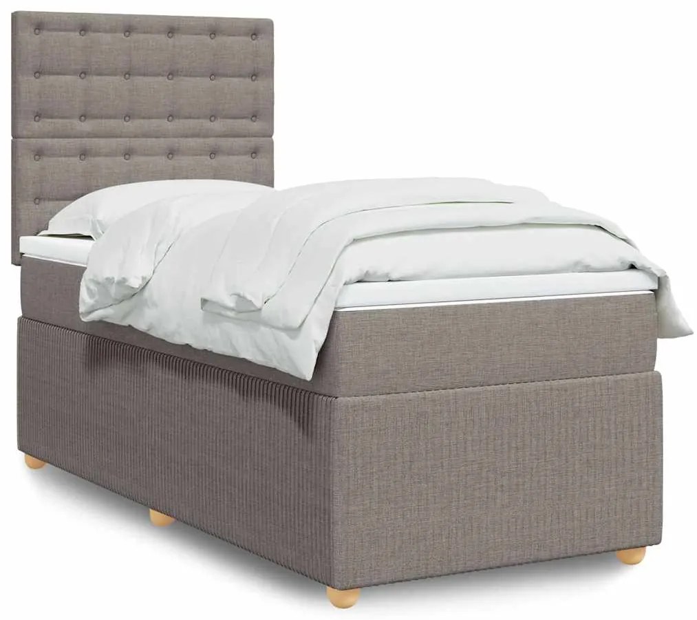 Box spring postel s matrací taupe 80x200 cm textil 3294201