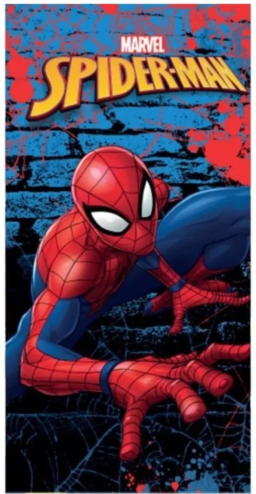 Bavlněná plážová osuška Spider-Man - motiv Action Web - 100% bavlna - 70 x 140 cm