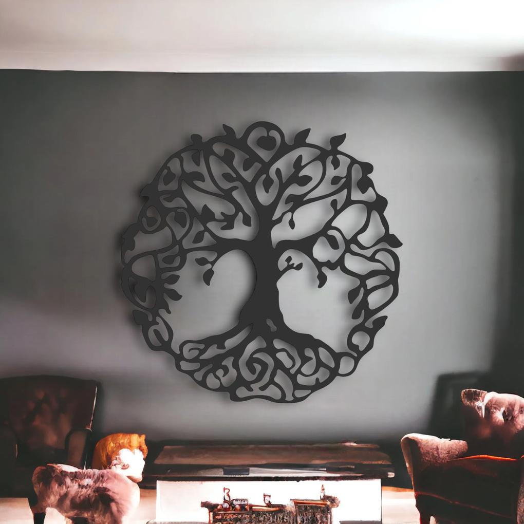 Strom života 1 - kovový obraz na zeď Velikost: 100cm, Barva: Black