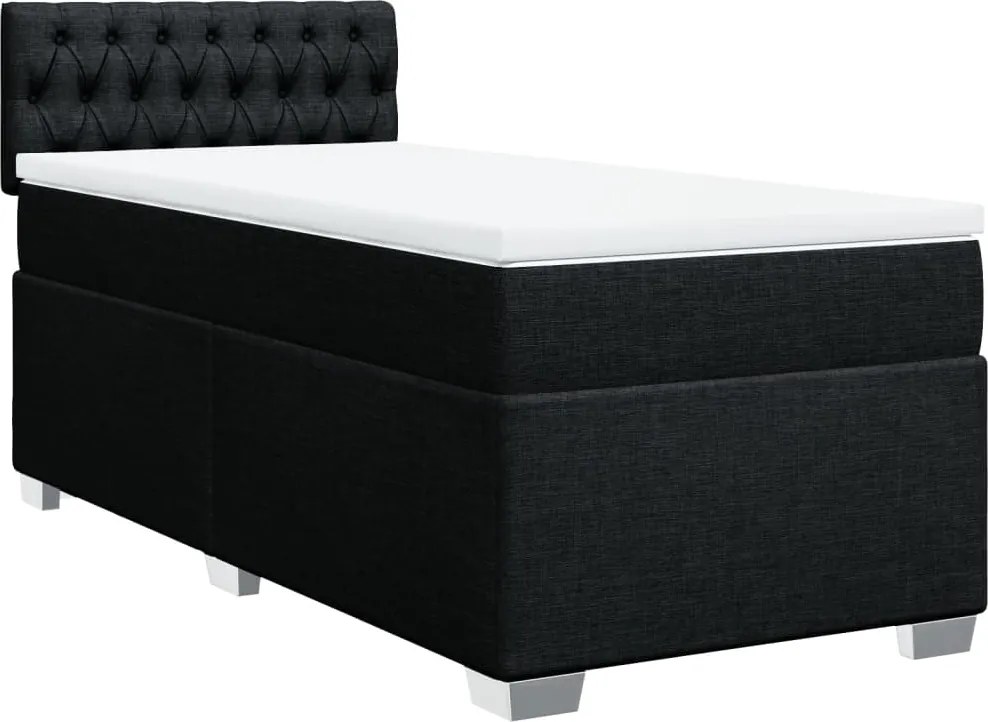 Box spring postel s matrací černá 80 x 200 cm textil 3285724