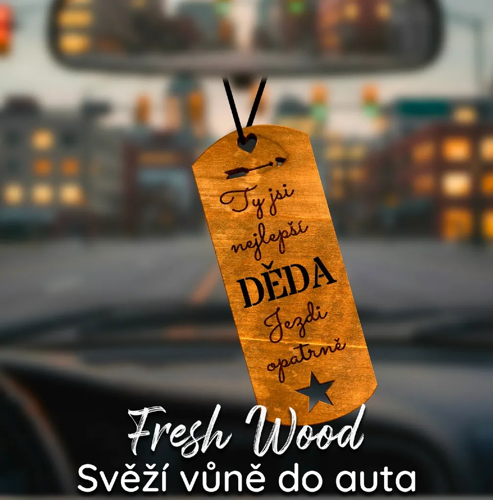Ahome CZ Dřevěná vůně do auta – Pro dědečky