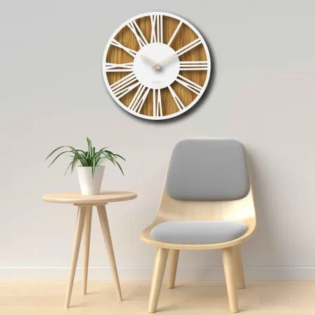 Moderní dřevěné nástěnné hodiny Designové hodiny | SENTOP HDFK029-dub