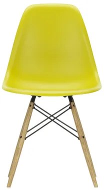 Eames Plastic Chair DSW medový jasan hořčicová bílé na tvrdou podlahu Vitra