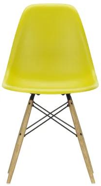 Eames Plastic Chair DSW medový jasan hořčicová černé na tvrdou podlahu Vitra