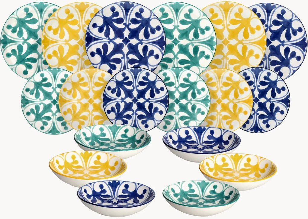 Sada porcelánového nádobí Majolica, pro 6 osob, 18 dílů