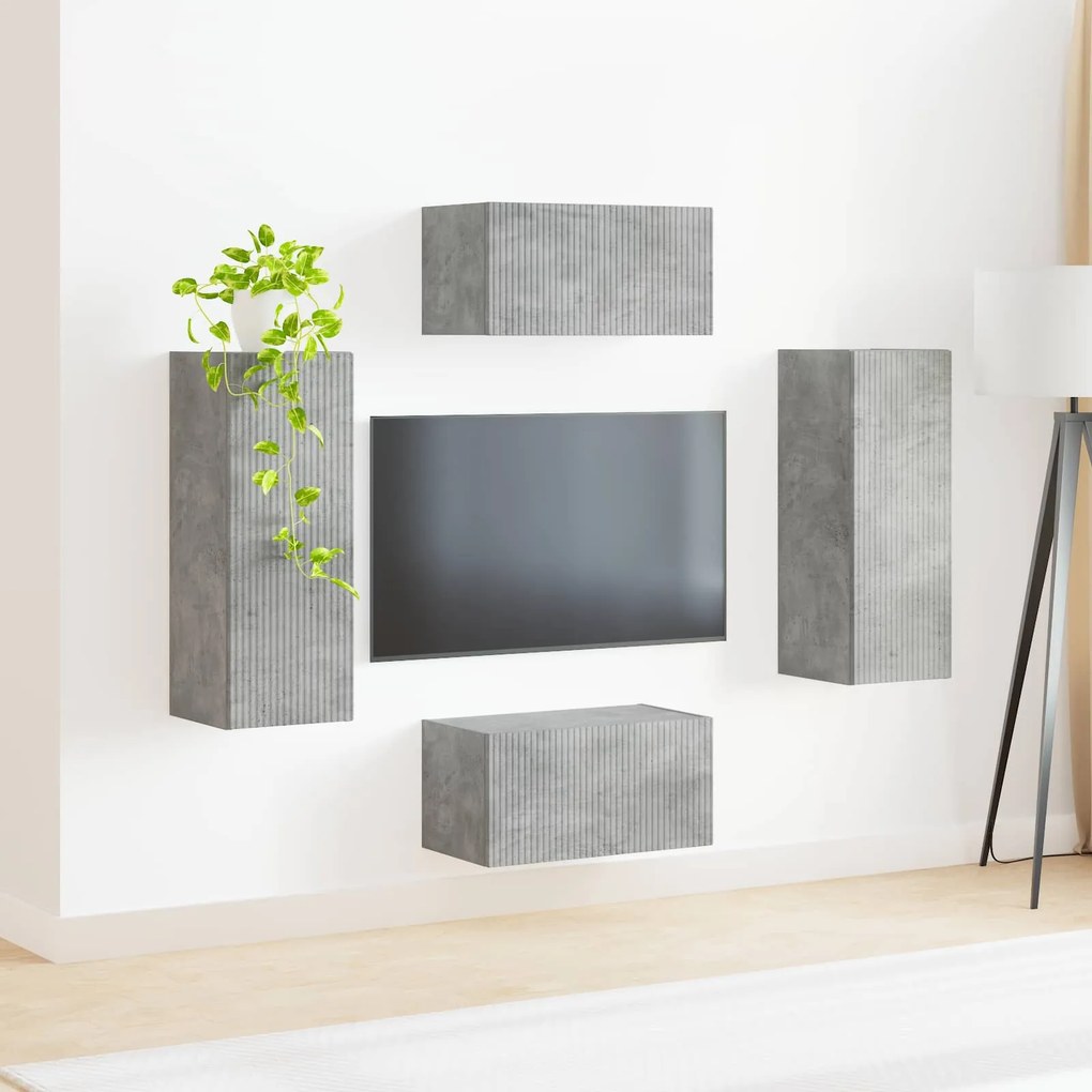 Sestava TV skříněk 2 ks Betonově šedá Kompozitní dřevo 3408973