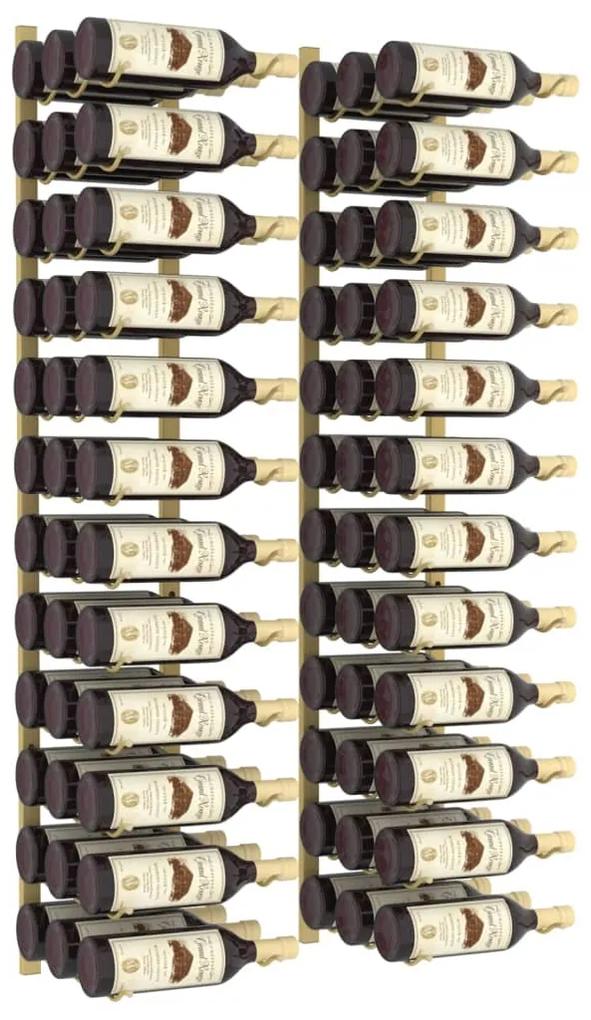 Nástěnné stojany na víno na 36 lahví 2 ks zlaté železo,  340890