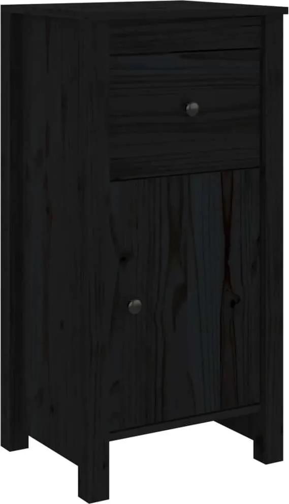 vidaXL Příborníky 2 ks 40 x 35 x 80 cm masivní borové dřevo [813763] Barva: Černá
