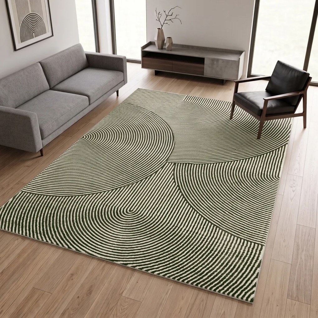 Angel Carpet, Kusový koberec Zafiro 25 Green, 80x150, zelená, kancelář