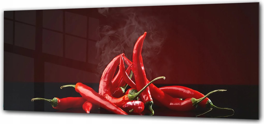 Skleněný obraz 137x55 grafika za sklem paprika