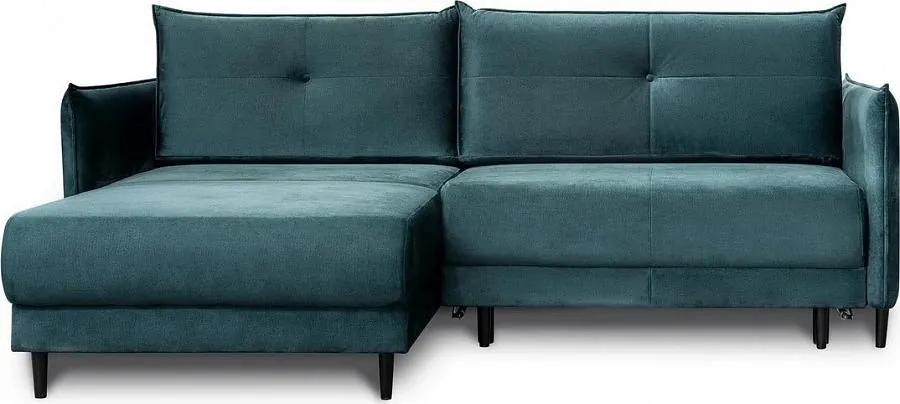 Casarredo - Komfort nábytek Rohová sedací souprava LASTRONI rozkládací s úložným prostorem, levá, látky A1 | potah: lena 23,barva: N7 černá