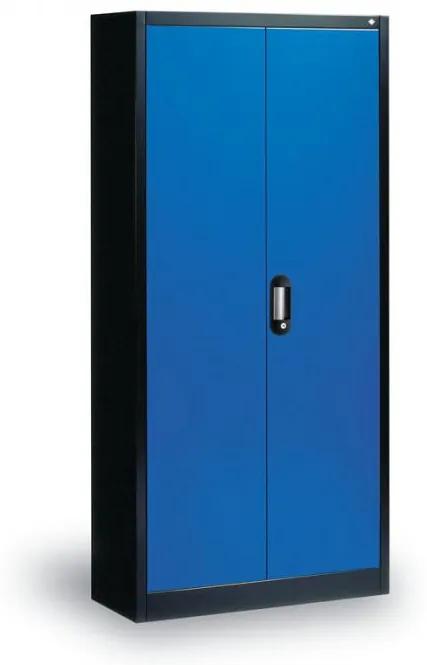 b2b partner Ocelová skříň s plechovými křídlovými dveřmi, 1950x1200x400 mm, modrá (285039)