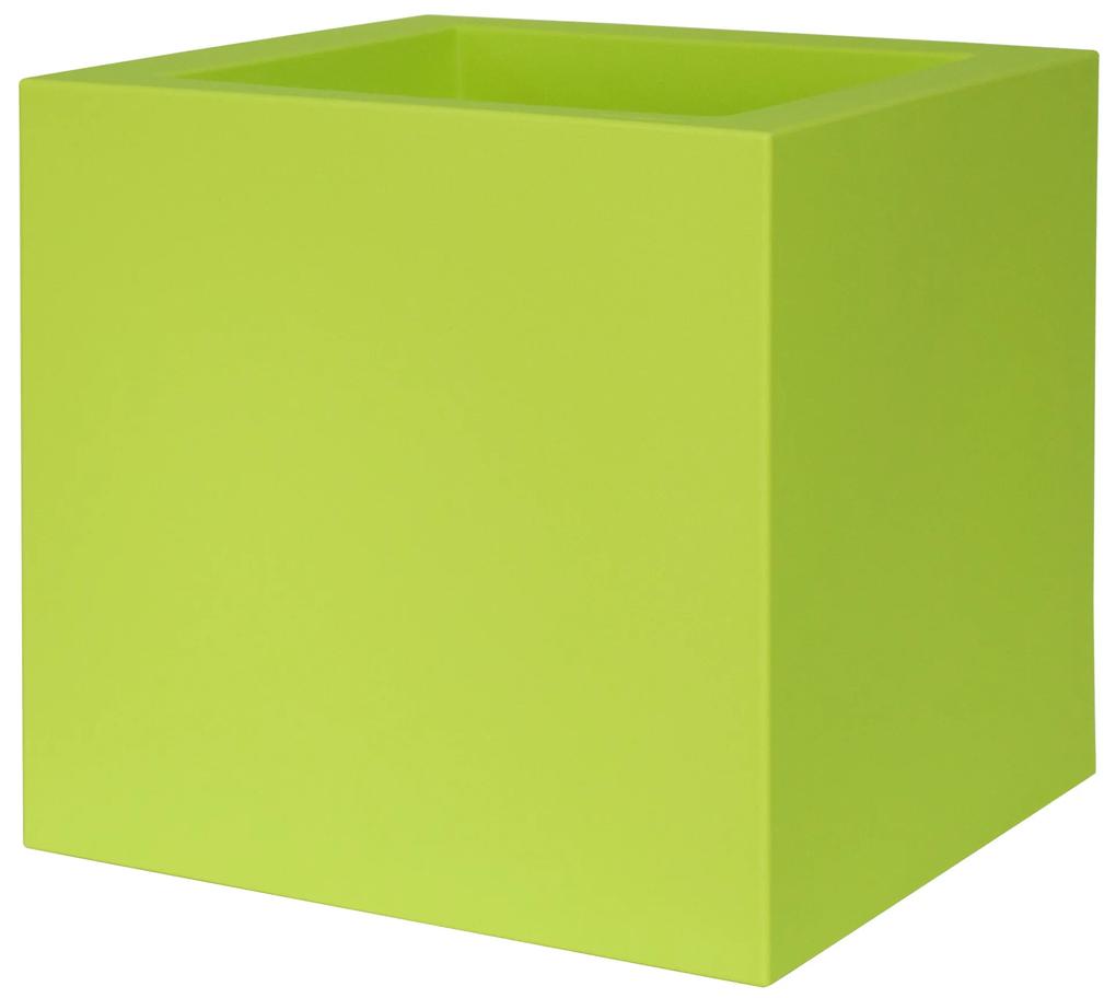 PLUST - Designový květináč KUBE,  50 x 50 cm - zelený
