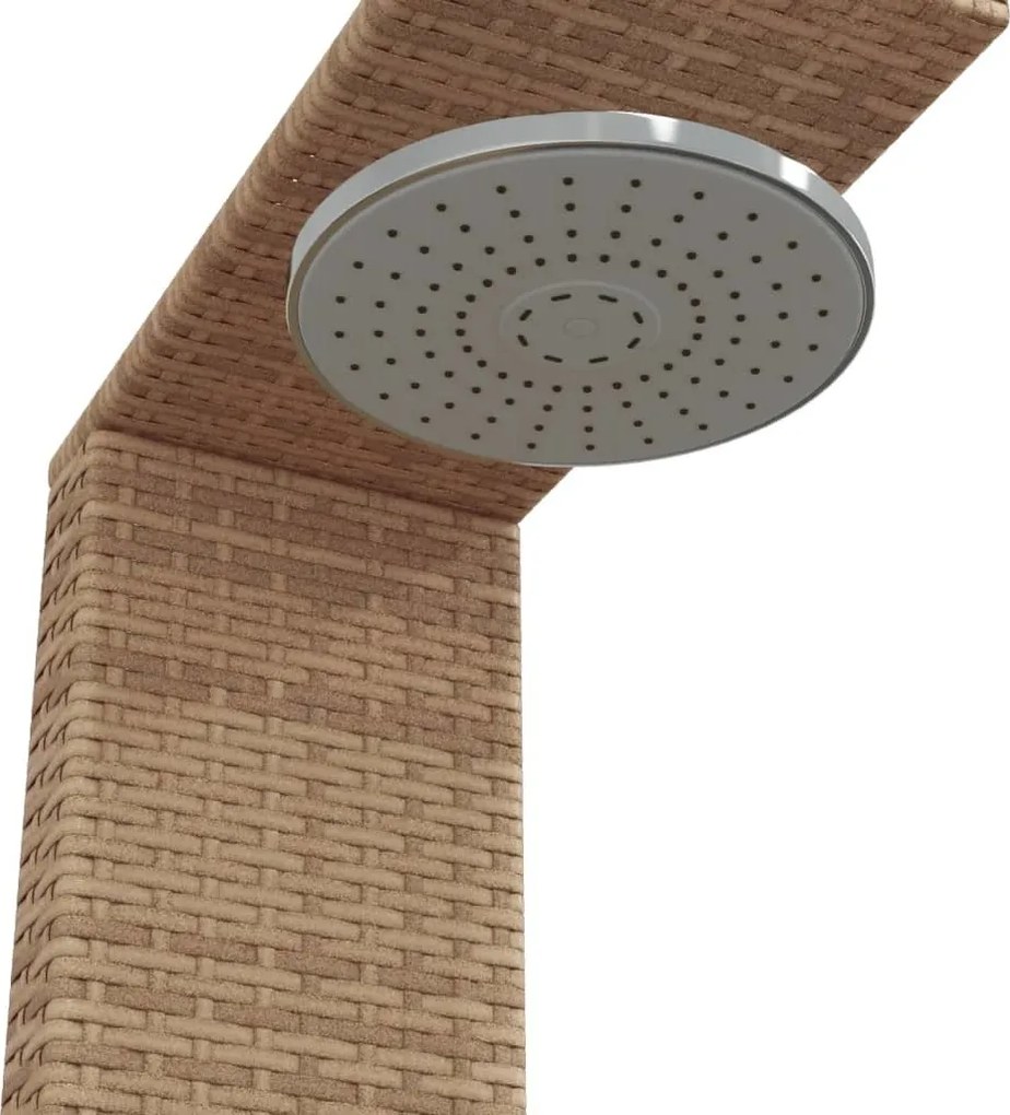 vidaXL Venkovní sprcha 100 x 100 x 241,5 cm polyratan a akácie [368214] Barva: Šedá