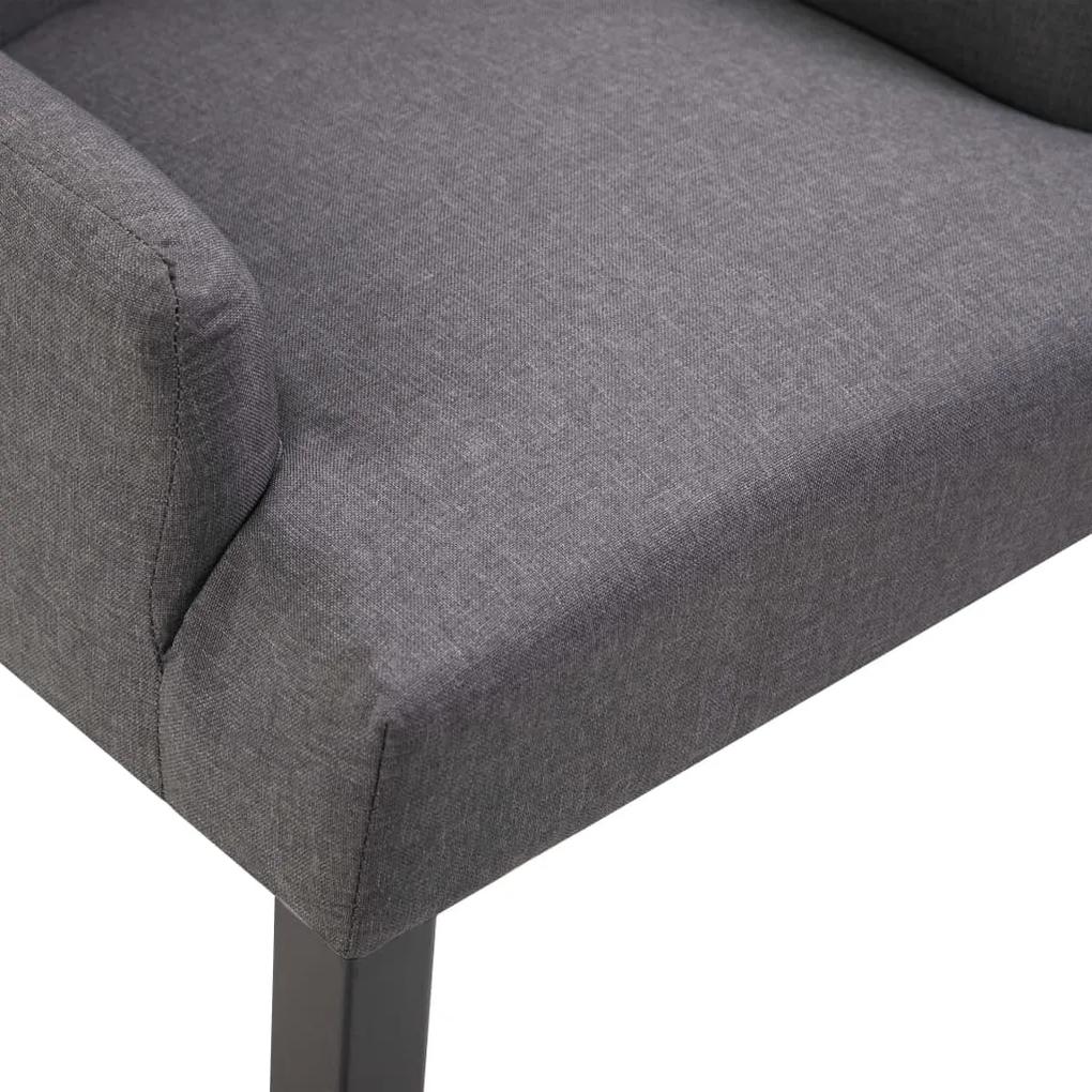 Jídelní židle s područkami 4 ks tmavě šedé textil,  276909