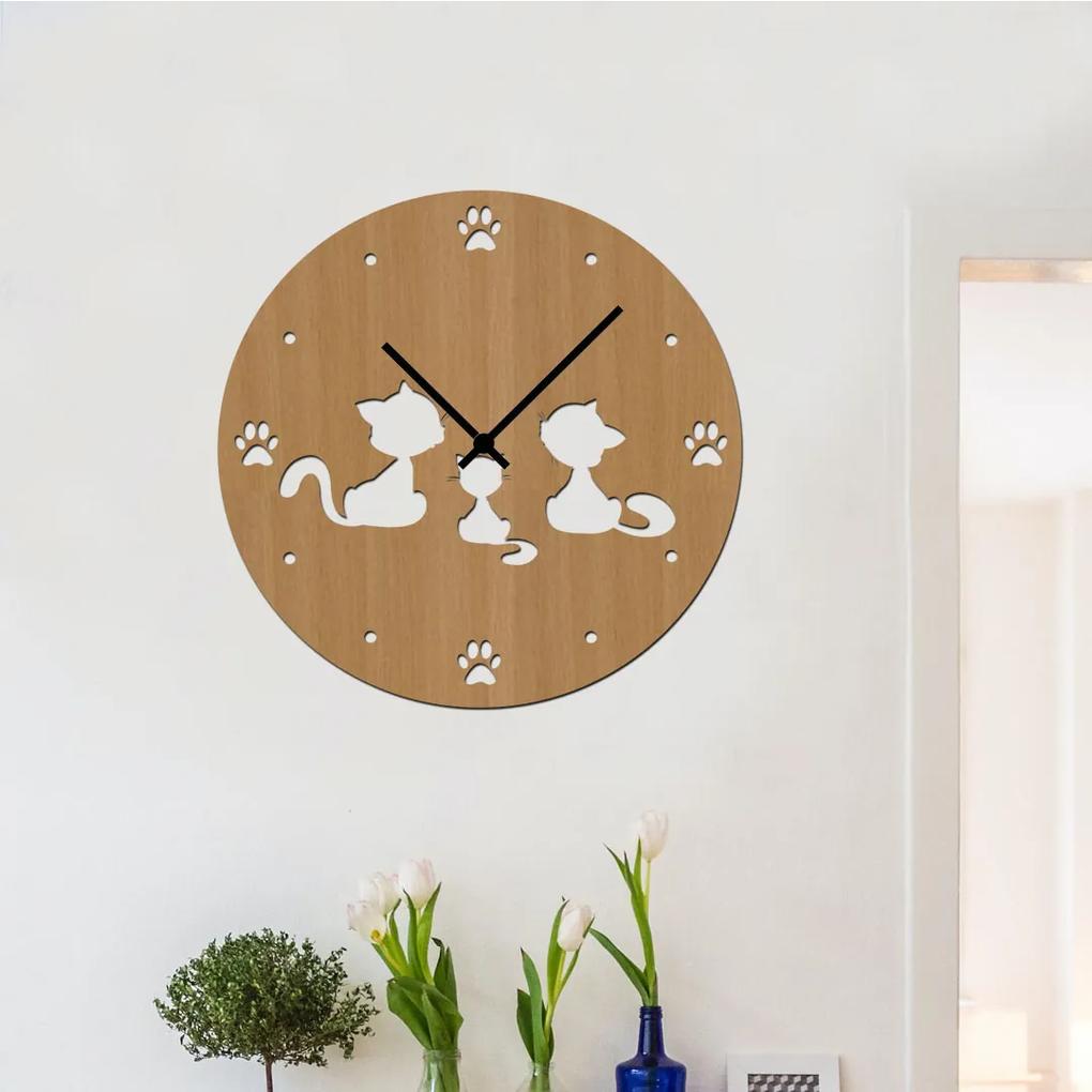 dřevo života Nástěnné hodiny KITTY Barevný vzor: Javor, Velikost hodin: 50x50