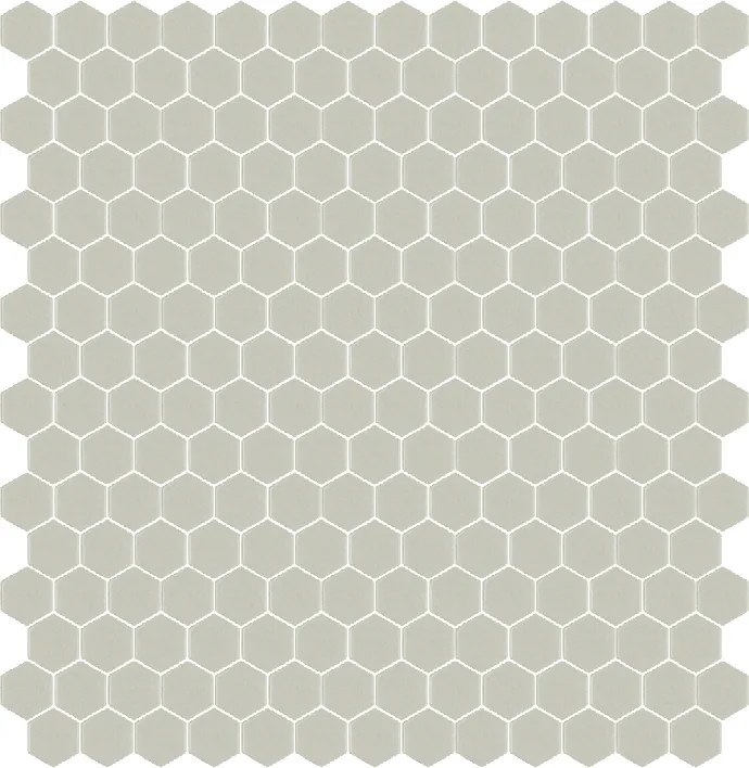 Hisbalit Obklad skleněná šedá Mozaika 306A MAT hexagony  hexagony 2,3x2,6 (33,33x33,33) cm - HEX306AMH