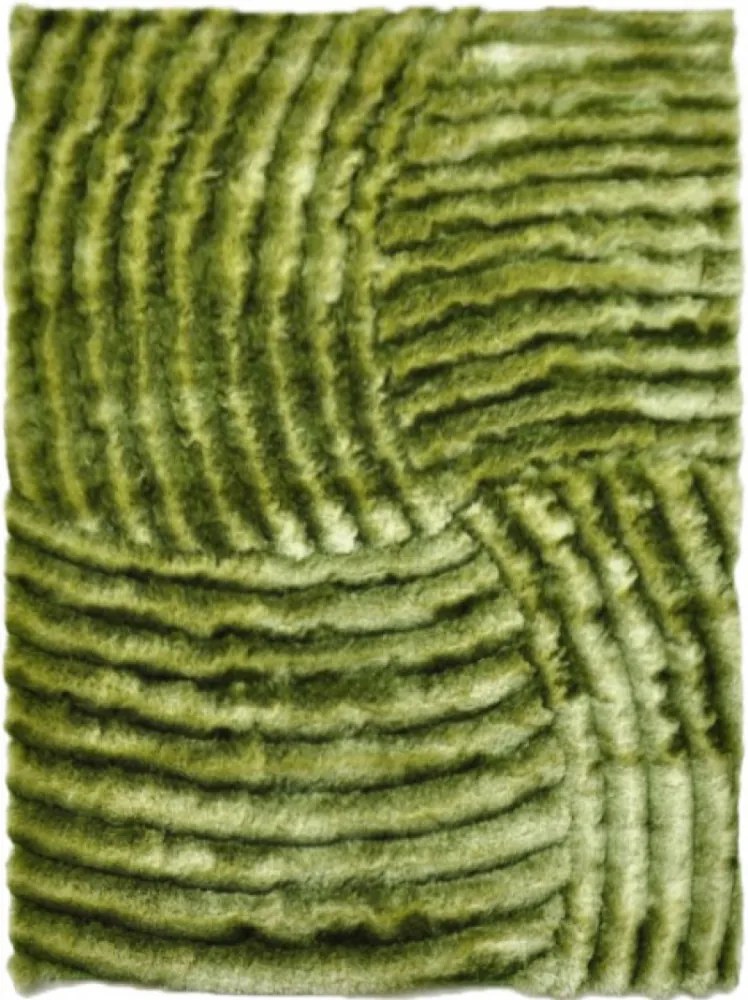 Luxusní kusový koberec Vítr viskóza 3D zelený, Velikosti 140x190cm