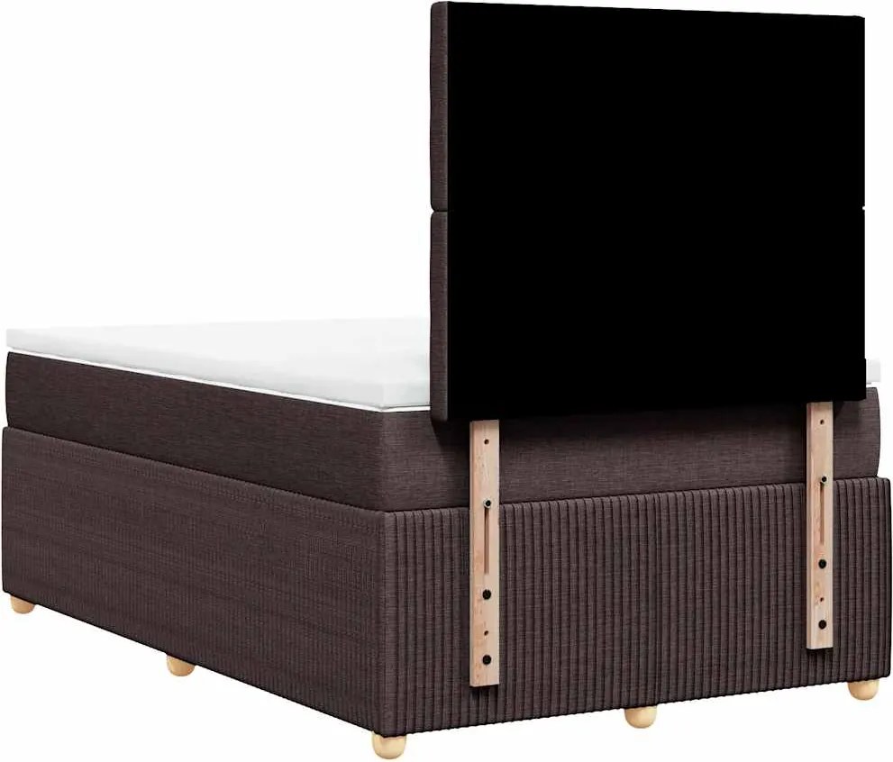 Box spring postel s matrací tmavě hnědá 120x200 cm textil 3292040