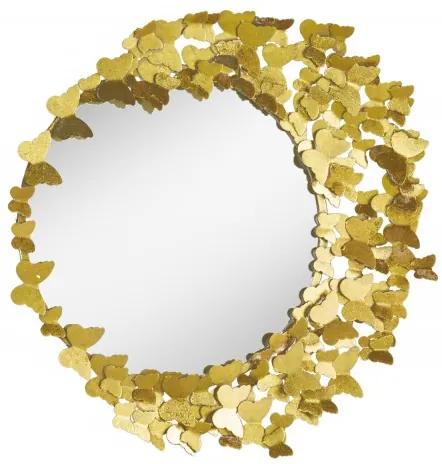Zlaté nástěnné zrcadlo Butterfly 80 cm