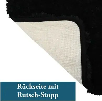 MSV MICROFIBER černá / Koupelnová předložka / 50 x 70 cm / polyester /