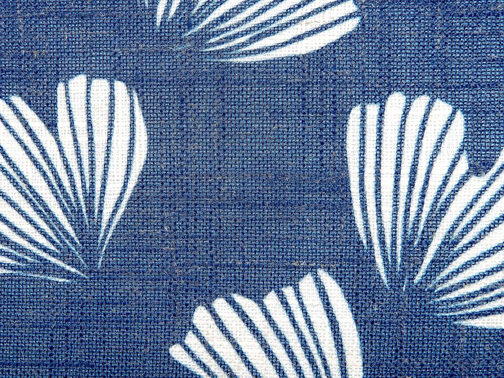 Sada 2 polštářů vzor listů 45 x 45 cm modré/ bílé DANDELION Beliani