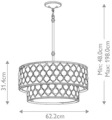 Feiss FE-LUCIA-P-E-2TR - Lustr na tyči LUCIA 6xE27/60W/230V