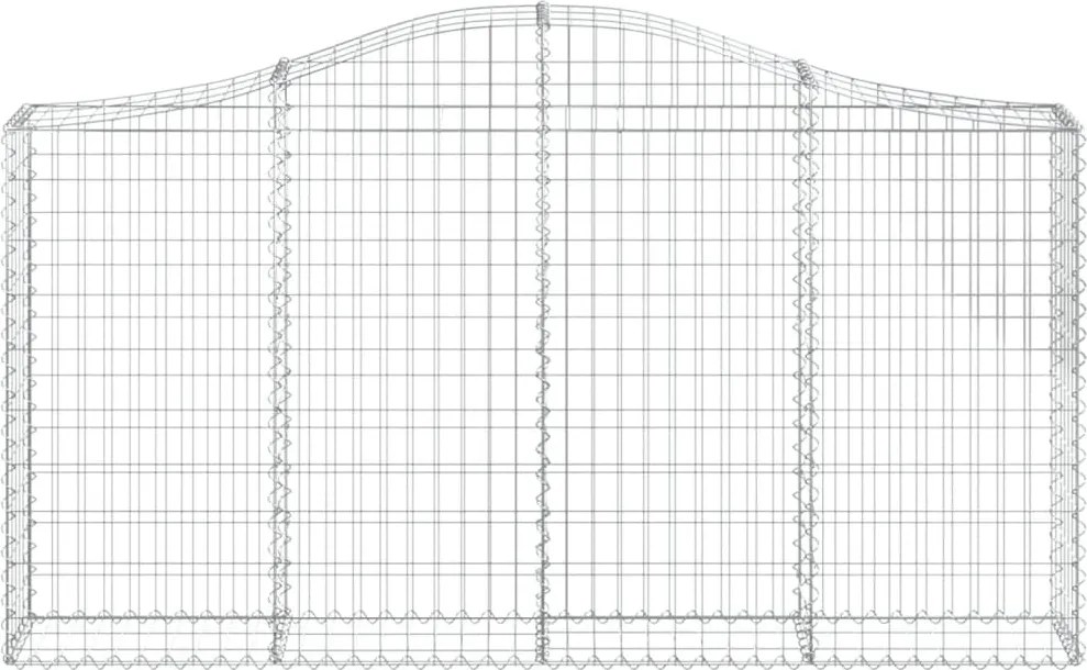 Klenuté gabionové koše 6 ks 200x30x100/120cm pozinkované železo 3145434