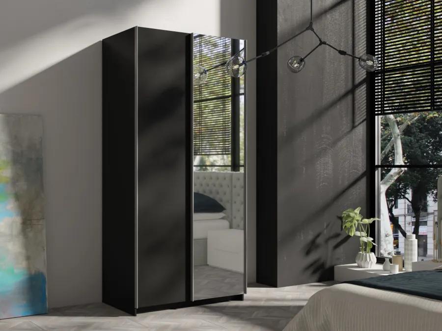 Skříň s posuvnými dveřmi Tithali 100 cm černá