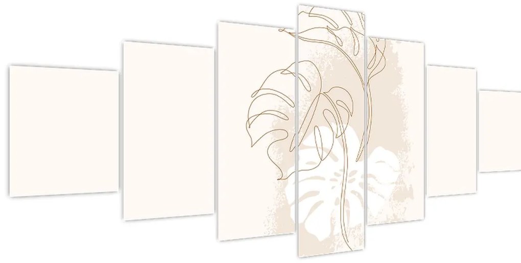 Obraz - Line art monstera N⁰1 (210x100 cm)