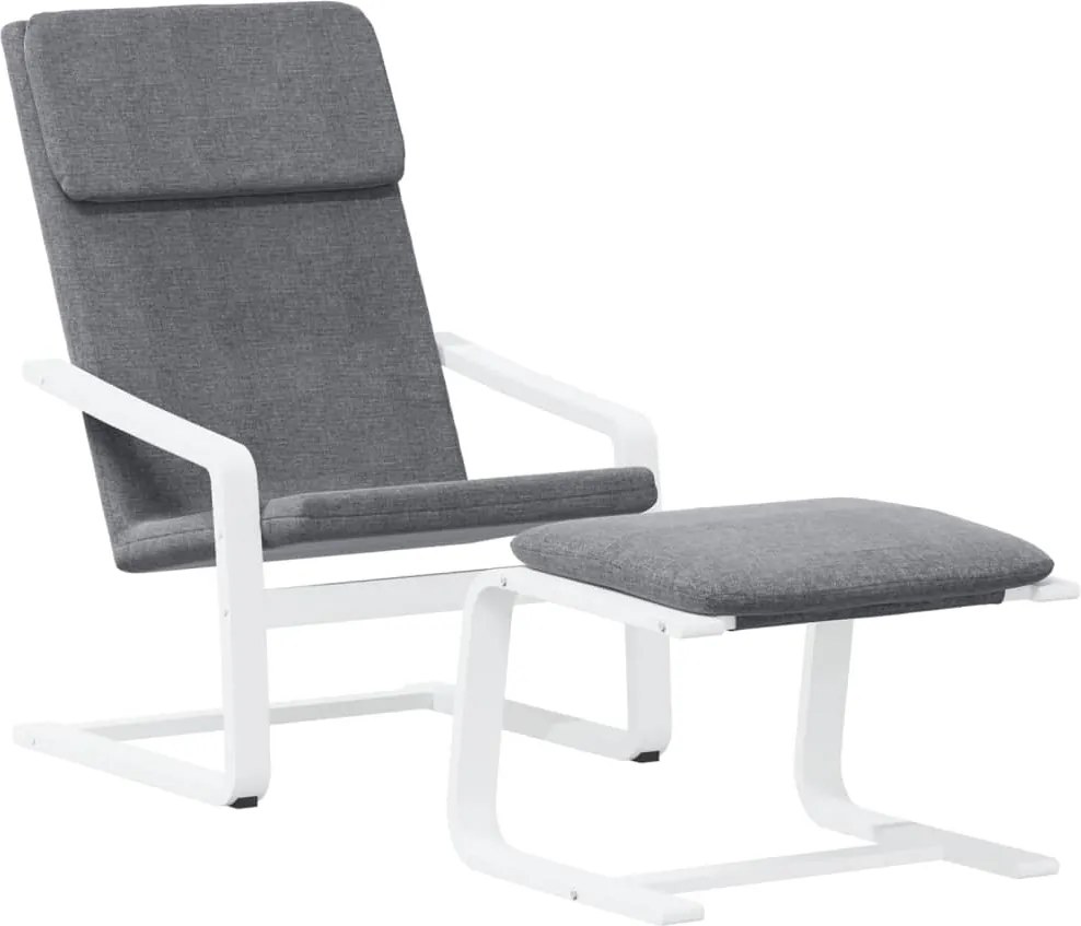 Relaxační křeslo s podnožkou tmavě šedé textil 3154414